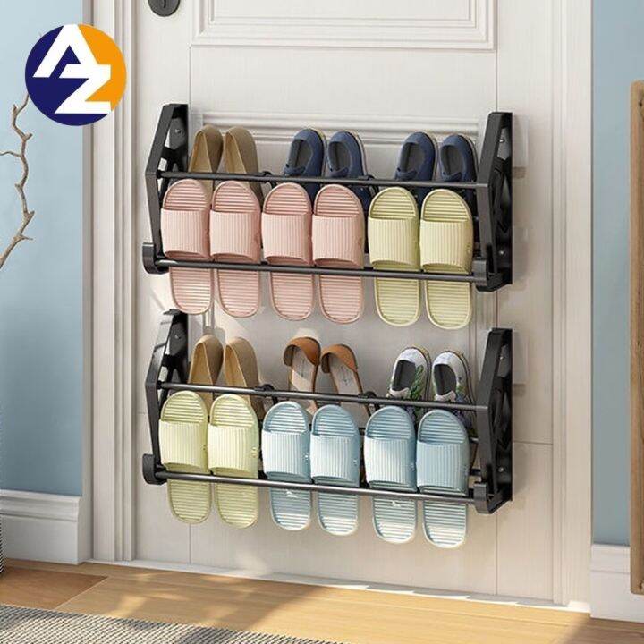 ☃ AZ Door Back Shoe Rack Organizer Wall Mounted Slipper Rack Organizer ...