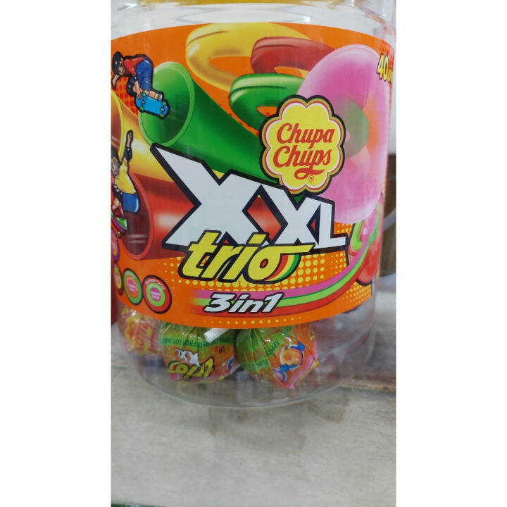 Chupa Chups XXL Trio 3in1 Lollipop (40pcs per jar) | Lazada PH