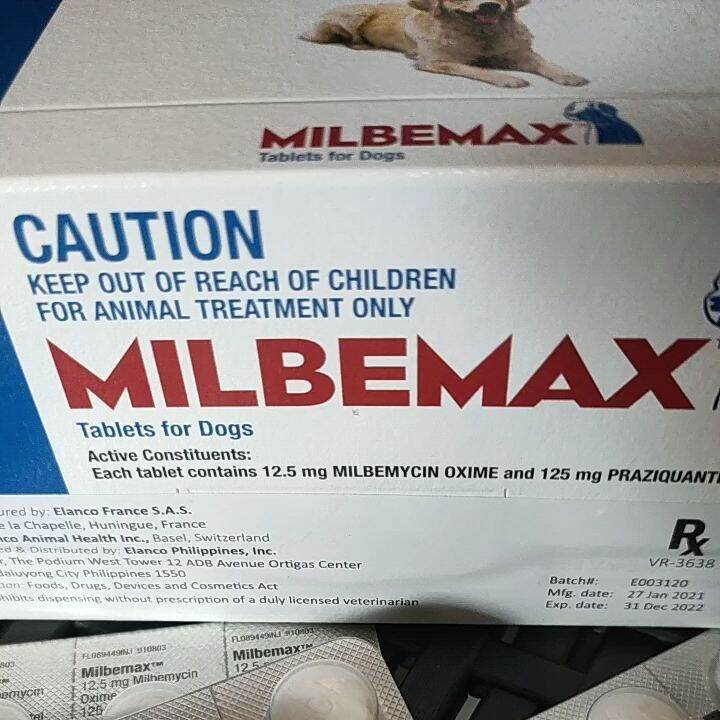 MILBEMAX Dewormer per Tablet (5 - 25kgs ) for Pet Large Dogs / check ...