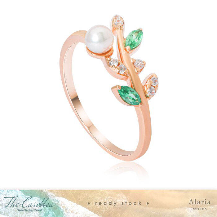 Cincin Mutiara Emas 17K The Caribbea Alaria Series Ring | Lazada Indonesia