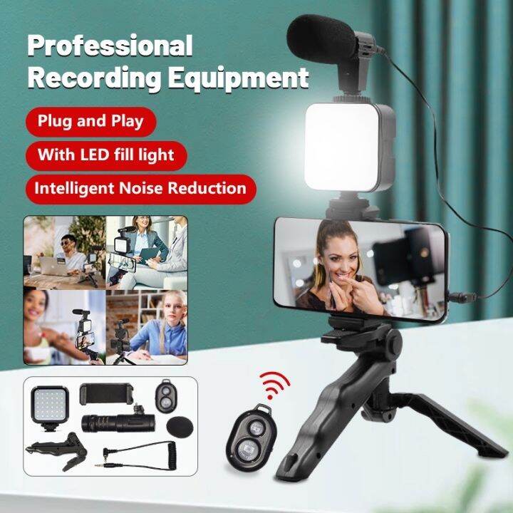 Vlogging Video Maker Kit Microphone for Smartphone Video Recording with ...
