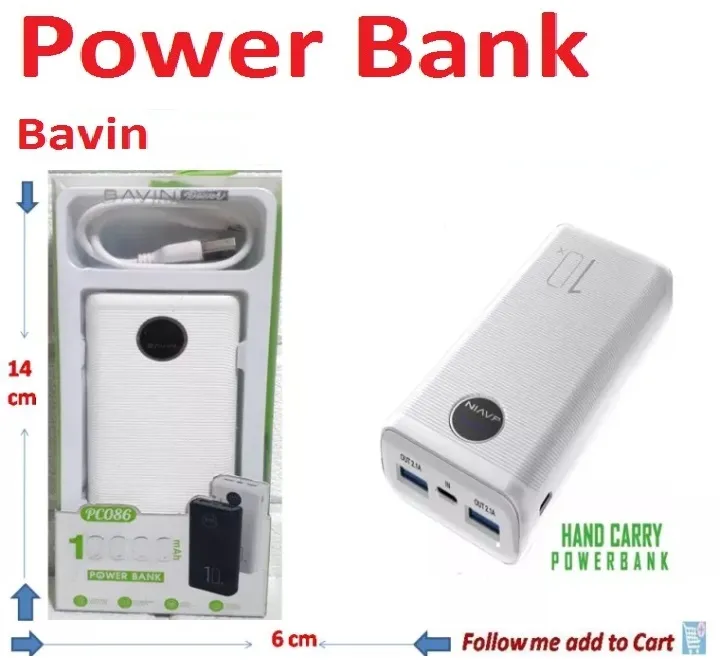 10000 mAh Model No. PCO86 Power Bank Bavien Power Original Equipment ...