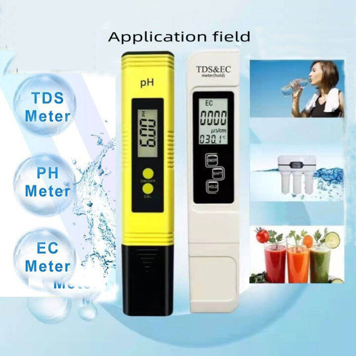 Reeopee Portable PH Meter + Digital LCD Water Purity TDS EC Meter Water ...