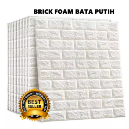 Stiker Wallpaper Dinding 3D Embosed Model Bata Putih Best Seller ...