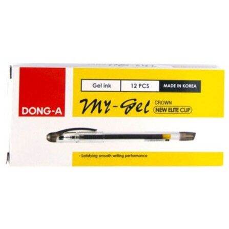 BLACK ink Dong-A My Gel Sign Pen 12pcs in box , new elite clip BLACK ...