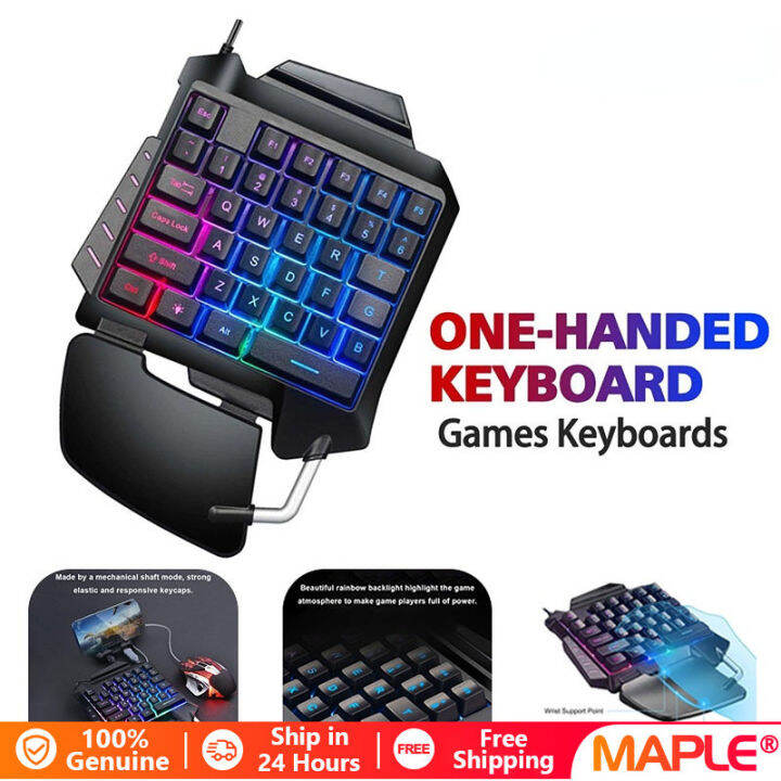 Single Handed Ergonomic Gaming Keypad For PUBG 35 Keys One-Hand Game ...
