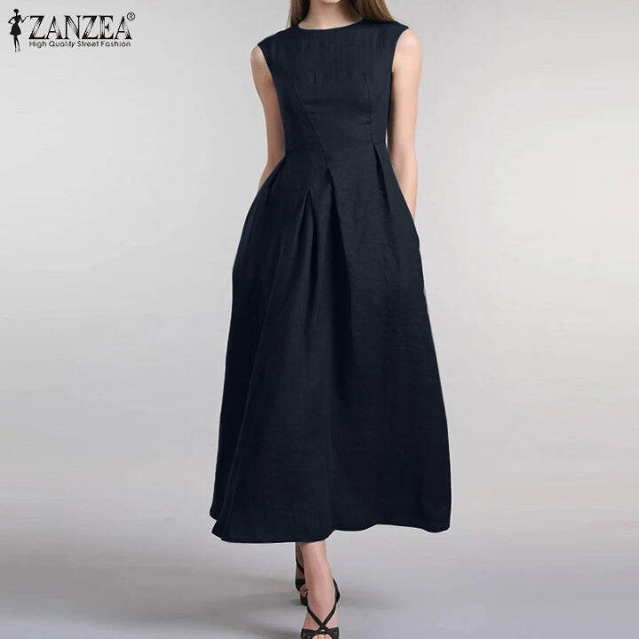 Zanzea Korean Style Womens Sleeveless O Neck Cocktail Party Gown Prom