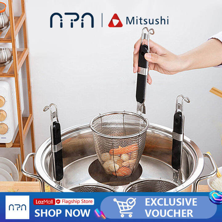 Nipiin Stainless Steel Colander Noodle Strainer Frying Basket Cooking ...
