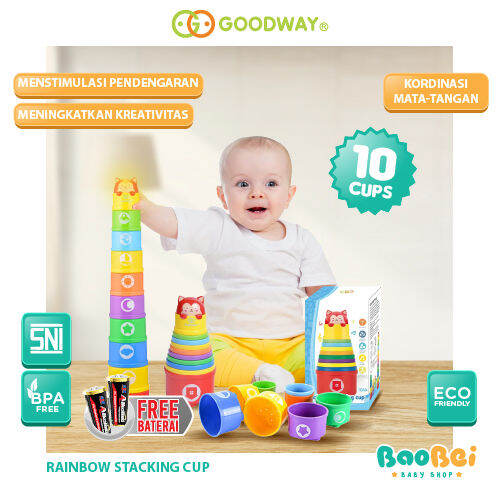 Goodway Stacking Game Susun Mainan Edukasi Sensory Play Cup Angka ...