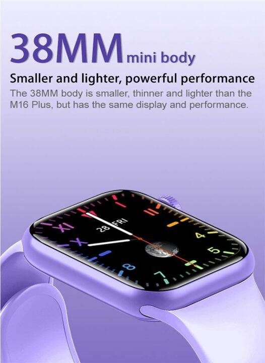 2022 M16 Mini 38mm Smart Fitness celet Woman Men Watch Sleep Monitor ...