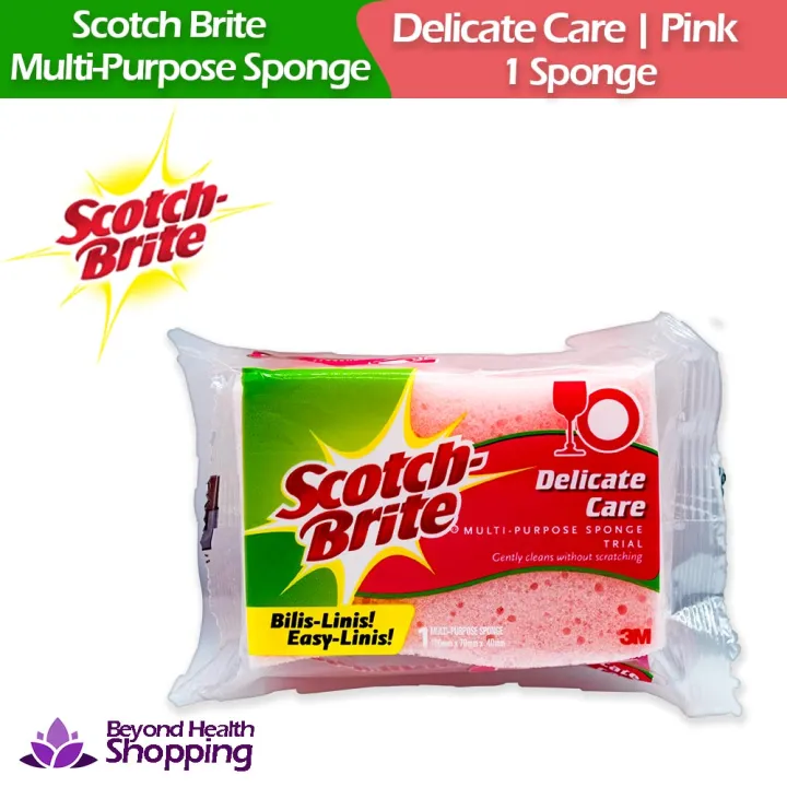 Scotch Brite Delicate Multi-Purpose Sponge Pink 1 Sponge | Lazada PH