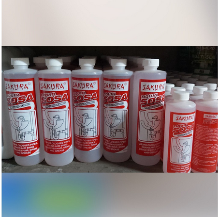 Sakura Liquid Sosa for Clogged drain , pipes, sinks 250ml 500ml | Lazada PH