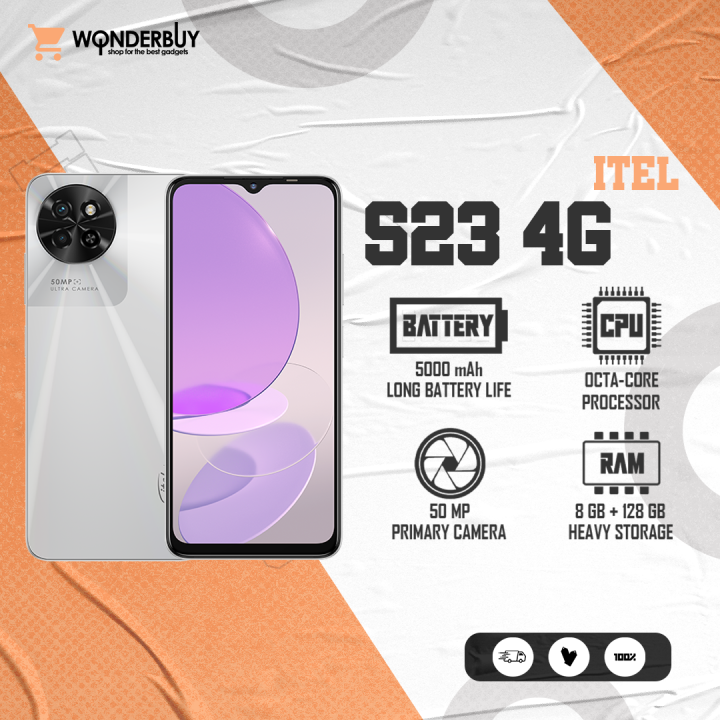 Itel S23 LTE | 4GB/8GB RAM | 128GB/256GB ROM | 6.6"HD Waterdrop Fullscreen | 5000mAh | Lazada PH