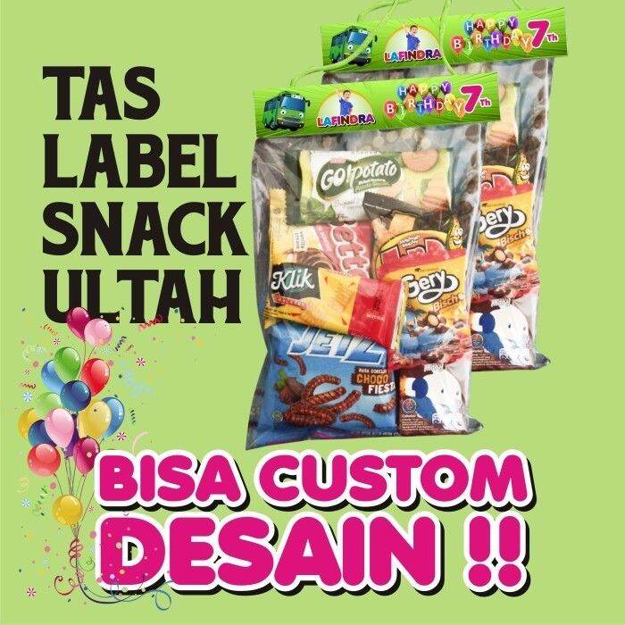 Tas Label Ultah Snack Plastik Ulang Tahun Tasyakuran Khitanan Tedak ...