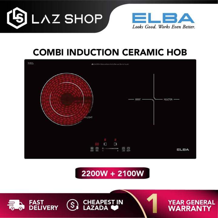【24H Ship Out】Elba 4300W 2-Burner Built In Combi Induction Ceramic Hob ...