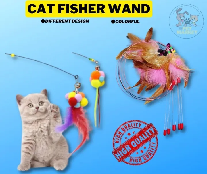 Cat Toy Kitten Interactive Cat Dancer Catfisher Teaser Wand Chasing Toy ...
