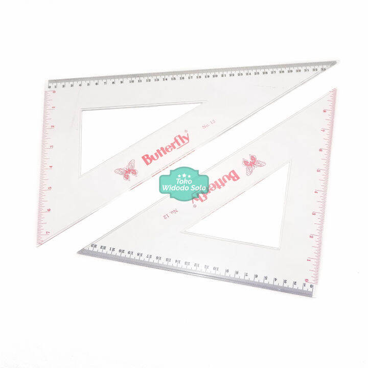 Penggaris Segitiga Set Butterfly No 12 Triangle Ruler - 1 Set (2 Buah ...