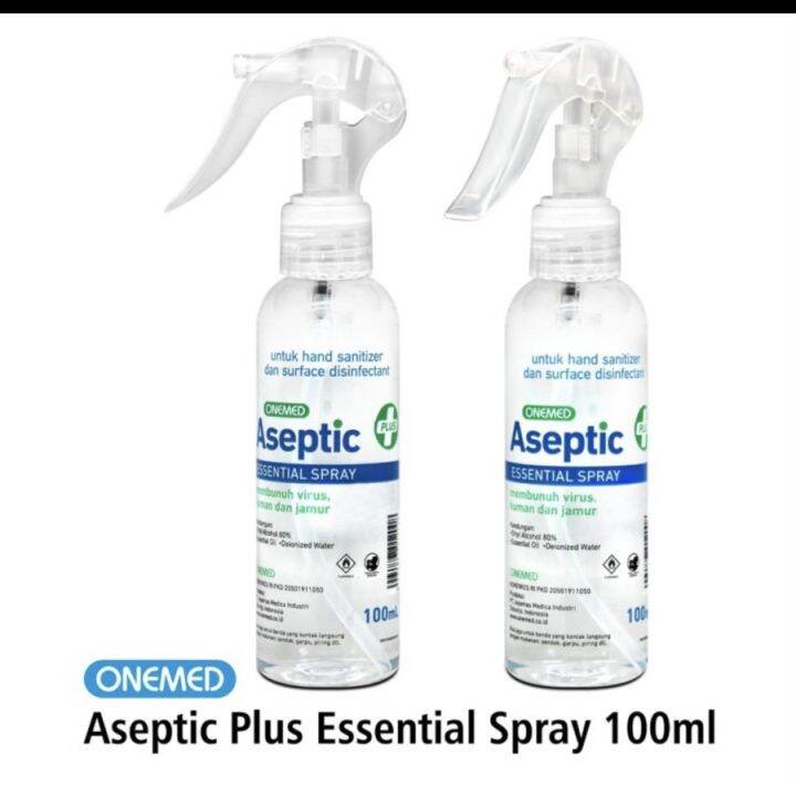 Aseptic plus Hand Sanitizer essential 100 ml spray merk Onemed - 100 ml ...