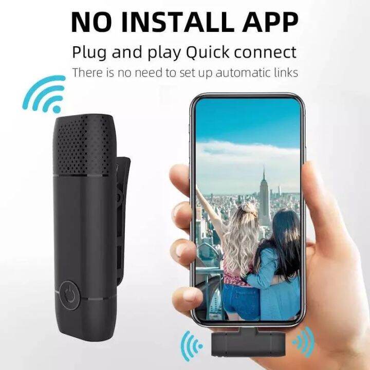 ไมโครโฟนหนีบปกเสื้อไร้สาย M9 Wireless Microphone 2.4G ไมค์ไลฟ์สด สัมภาษณ์ บันทึกเสียง | Lazada.co.th