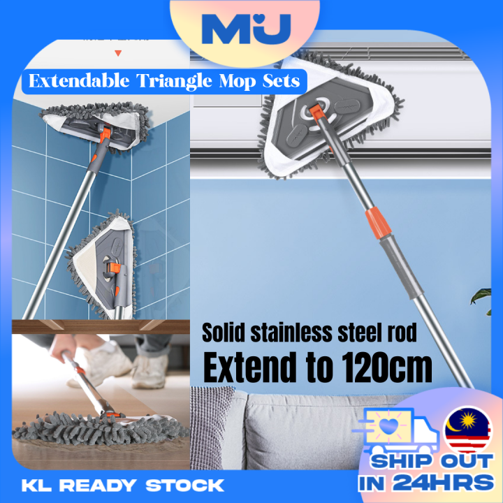 MIJOO Magic Extendable Triangle Window Wall Lazy Mop Car Wiper Dust ...