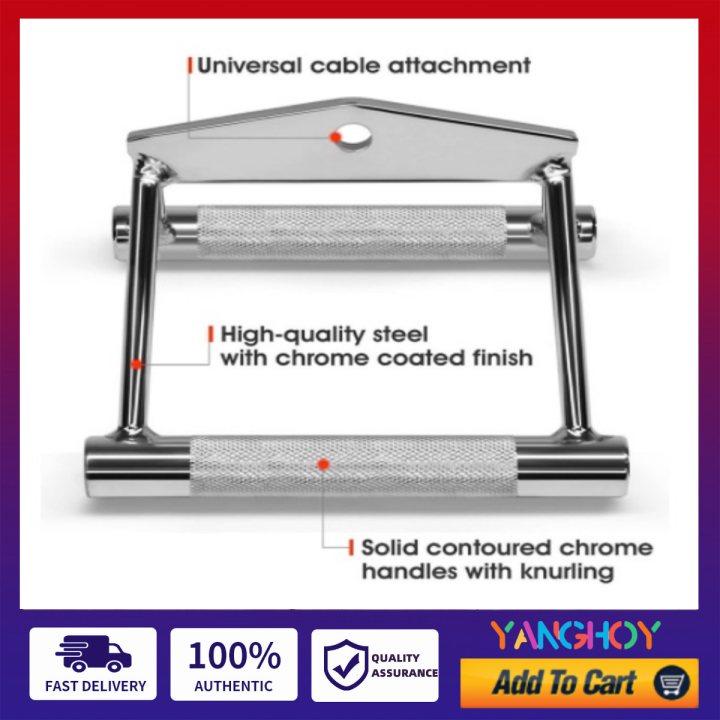 Double d rowing Close grip seated row handle bar cable attachment home ...