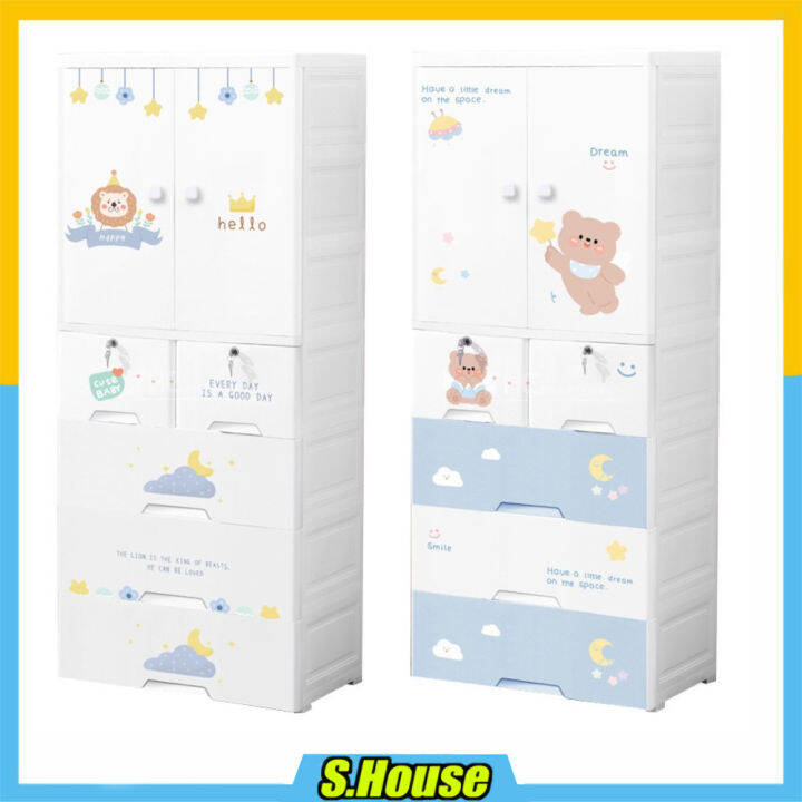 Cupboard Wardrobe Cabinet Cartoon Clothes Organizer Kid Rak Almari ...