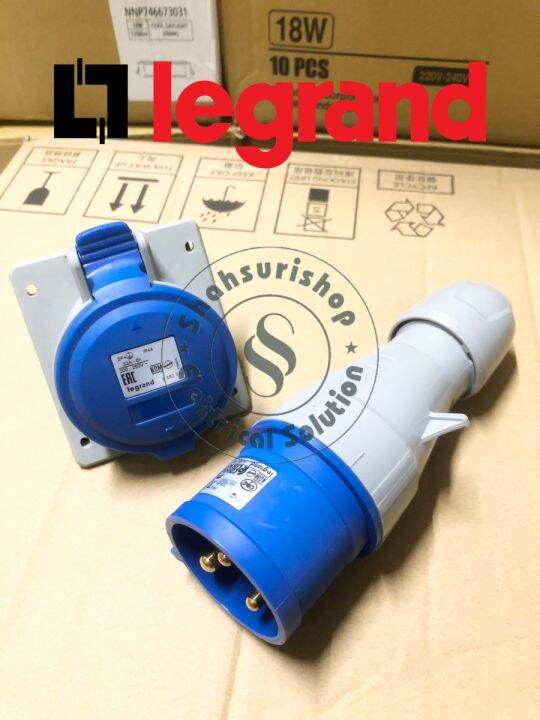 Legrand Panel Mounting + Straight Plug 32A 2P+E (Male-Female) ip44 ...