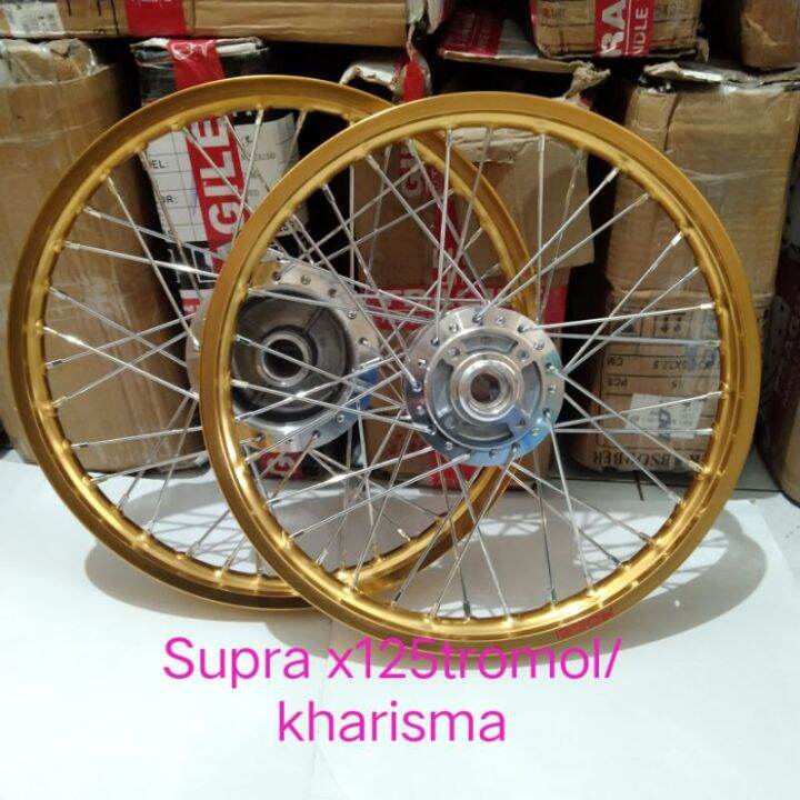 RODA VELG MOTOR HONDA SUPRA X125 TROMOL /KHARISMA SEPASANG MEREK ROSSI ...