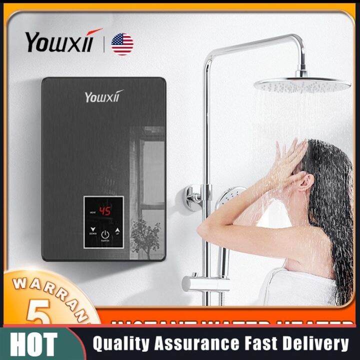 Yowxii Water Heater Shower 6500W Electric LCD Touchscreen Instant Water ...