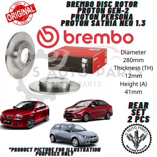 PROTON GEN-2 / PROTON PERSONA / PROTON SATRIA NEO 1.3 REAR BREMBO BRAKE ...
