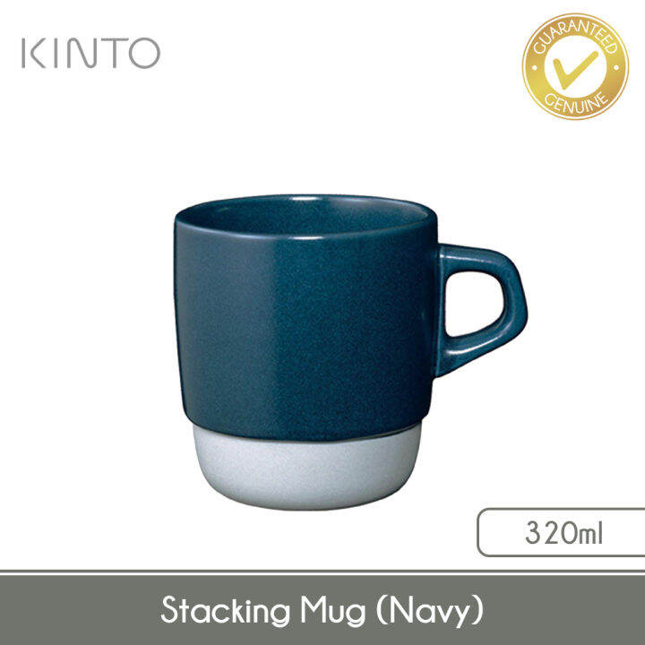 KINTO Scs Stacking Mug (Navy - 320ml) - 27660 - Ceramic Mug - Stacking - Space saver-Fresh ...