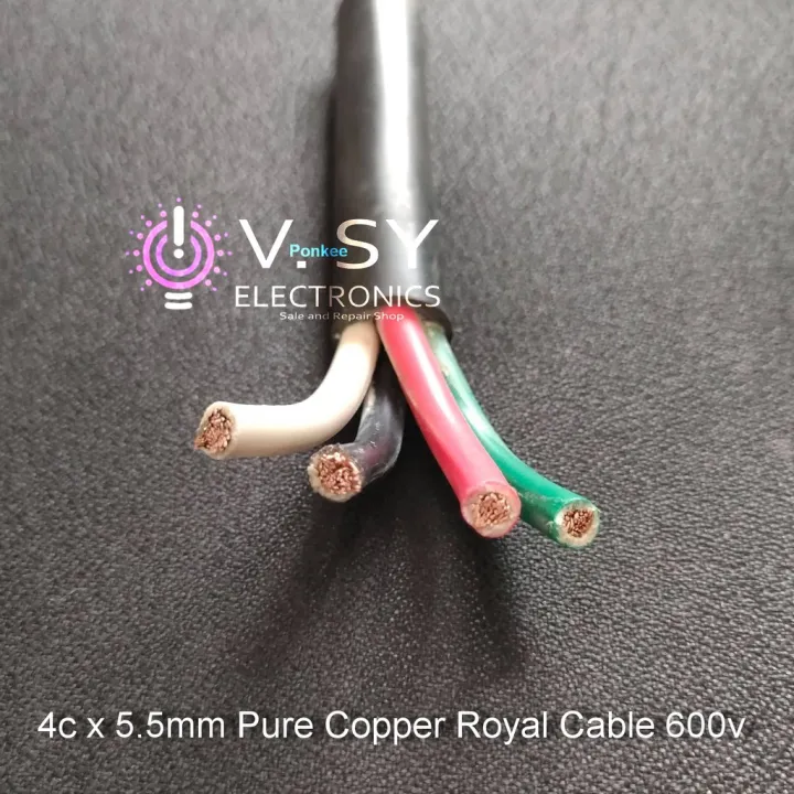 Special sales 4c x 5.5mm - Gauge 10 - AWG10 4 Cores Royal Cable Cord ...