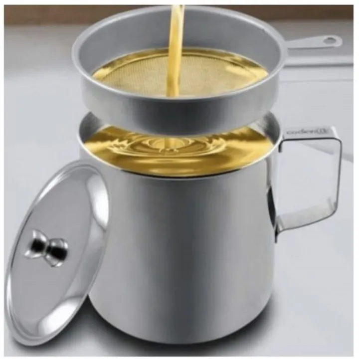 Oil Pot Teko Penyaring Minyak Goreng 1.5L Tempat Saringan Minyak - TWT ...