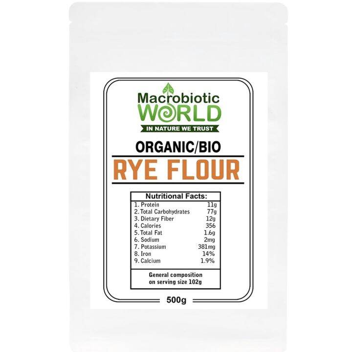 Organic☘ Rye Flour ☘ แป้งข้าวไรย์☘500g | Lazada.co.th