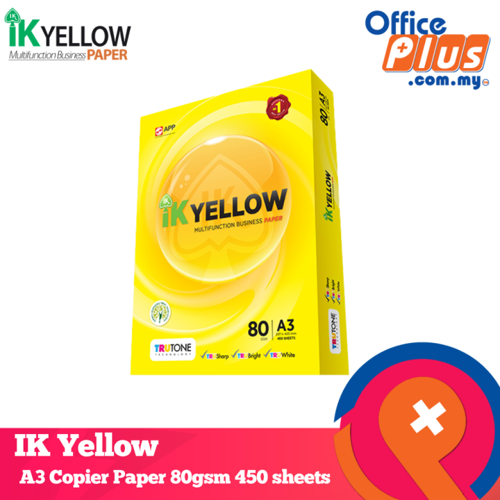 IK Yellow A3 Copier Paper 80gsm - 450 Sheets | Lazada