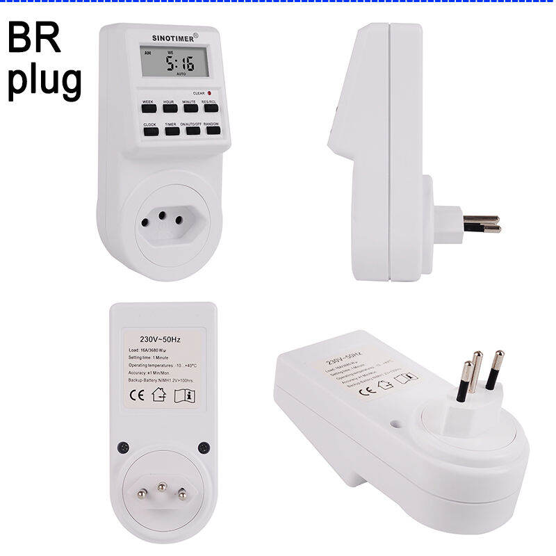 EU UK US FR BR Plug Digital Weekly Programmable Electrical Wall Plug-in Power Socket Timer ...