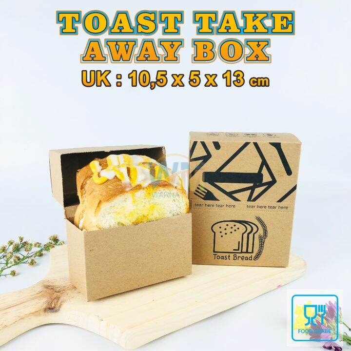 (isi 50pcs) Toast Box Bread Take Away / Kotak Roti Bakar / Packaging ...