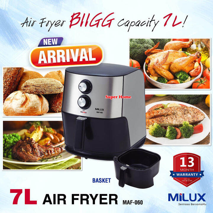 Milux Air Fryer MAF-060 7L Air Fryer | Lazada