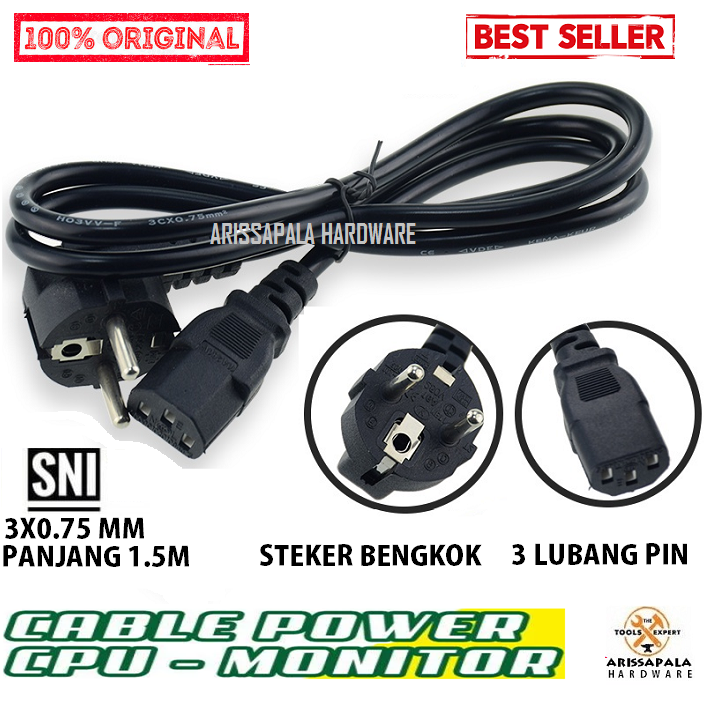 Kabel Power Ac Komputer CPU Monitor PC Colokan Listrik Magic Com Rice ...