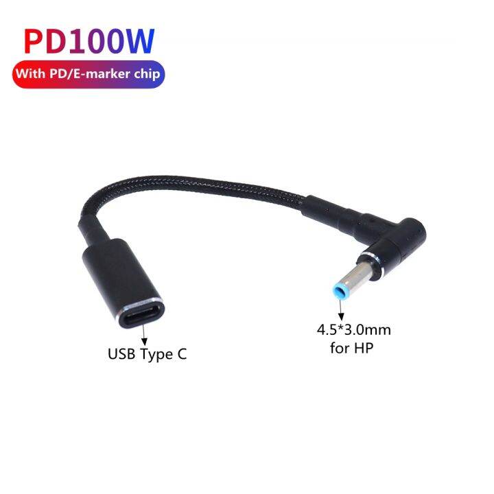 Type C to 4.5x3.0mm Plug Converter 100W USB C PD Fast Charging Cable ...