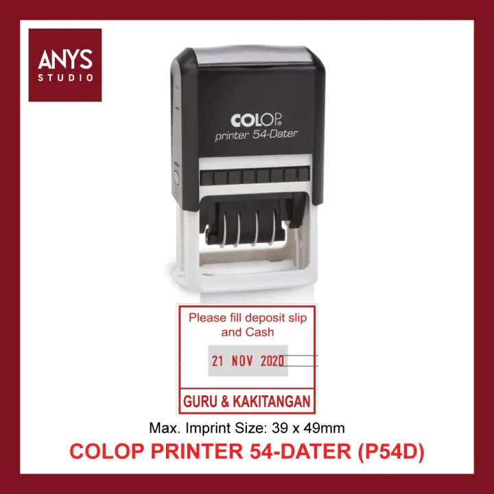 [Custom Made] COLOP (P54D) Printer P54 Dater Self Inking Stamp | Lazada