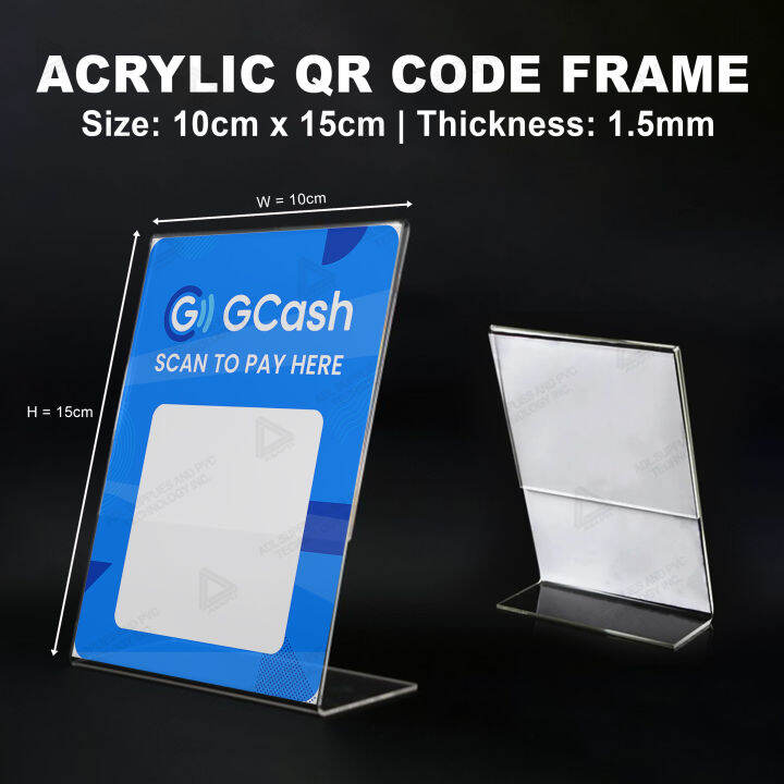 L SHAPE ACRYLIC QR CODE FRAME | PHOTO HOLDER | VERTICAL DESIGN | Lazada PH
