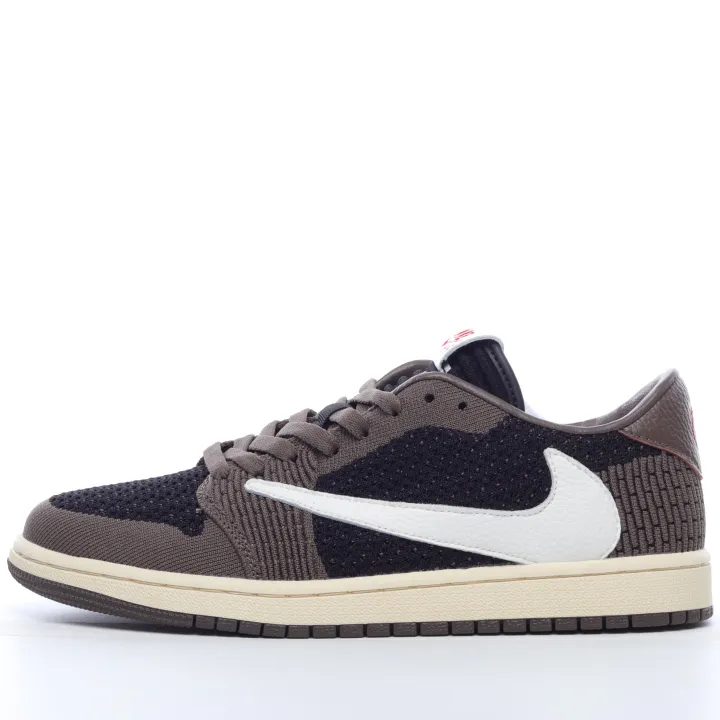 Travis Scott X Nike Jordan 1 Low inverted hook knit Low top basketball ...