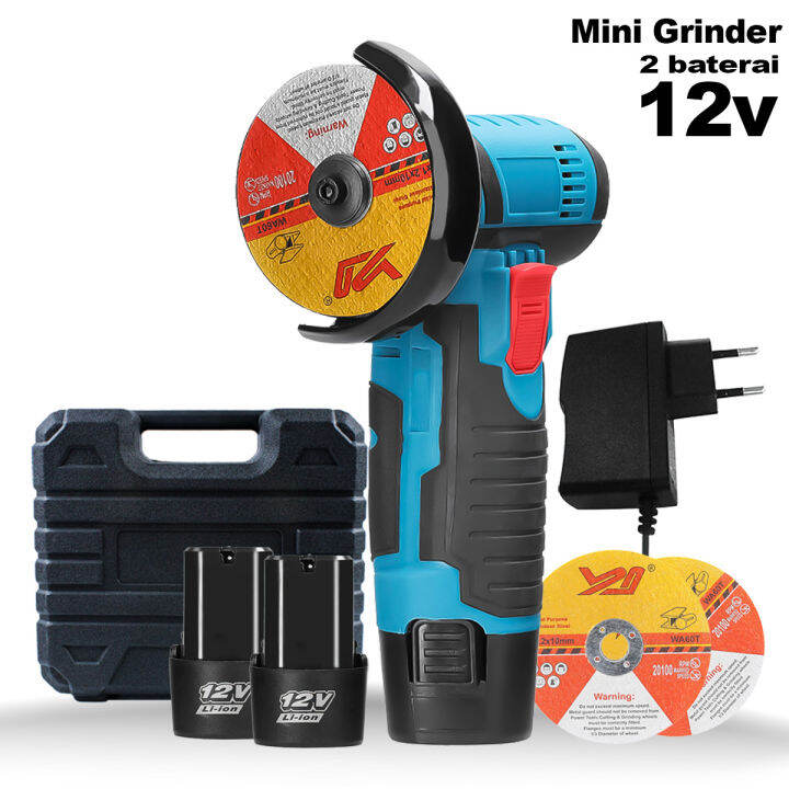 Mesin Gerinda Mini Cordless Angle Grinder Gerinda Tangan Electrik 12 V ...