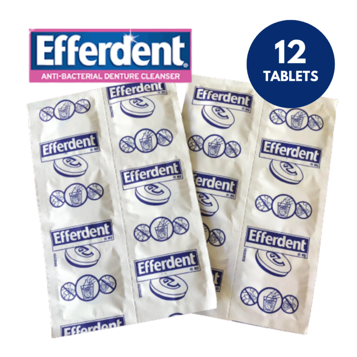 Efferdent, Anti-Bacterial Denture Cleanser, 12 Tablets, Exp 01/2027 ...