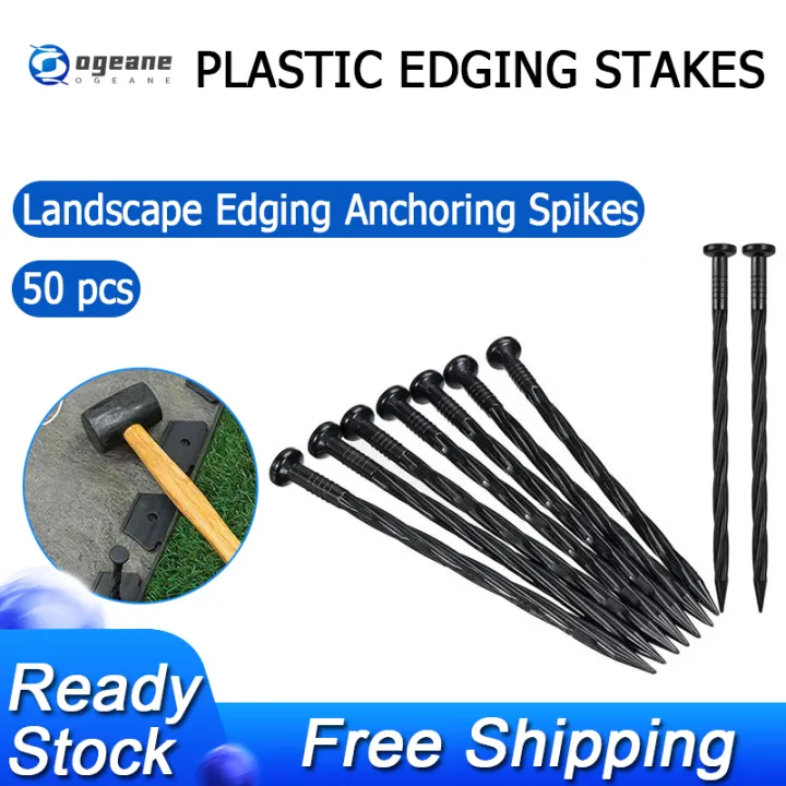 Plastic Edging Stakes, 50 Pcs 8-Inch Landscape Edging Anchoring Spikes ...