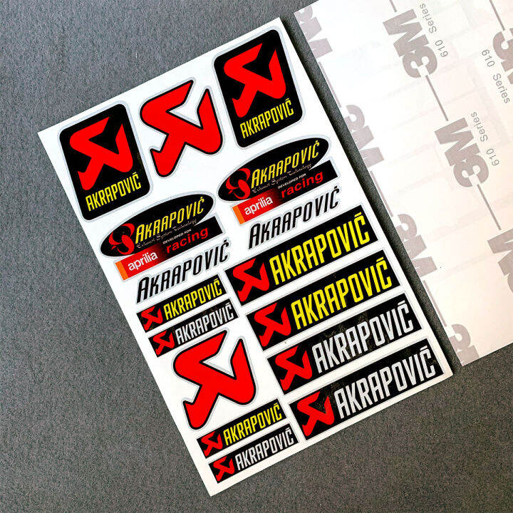 3M Reflective Car Motorcycle Whole SET Sticker Decals Akrapovic Logo ...