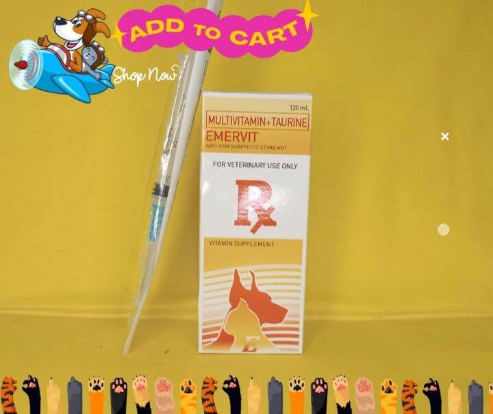EMERVIT Multivitamins + Taurine 120 ml with Free Syringe | Lazada PH