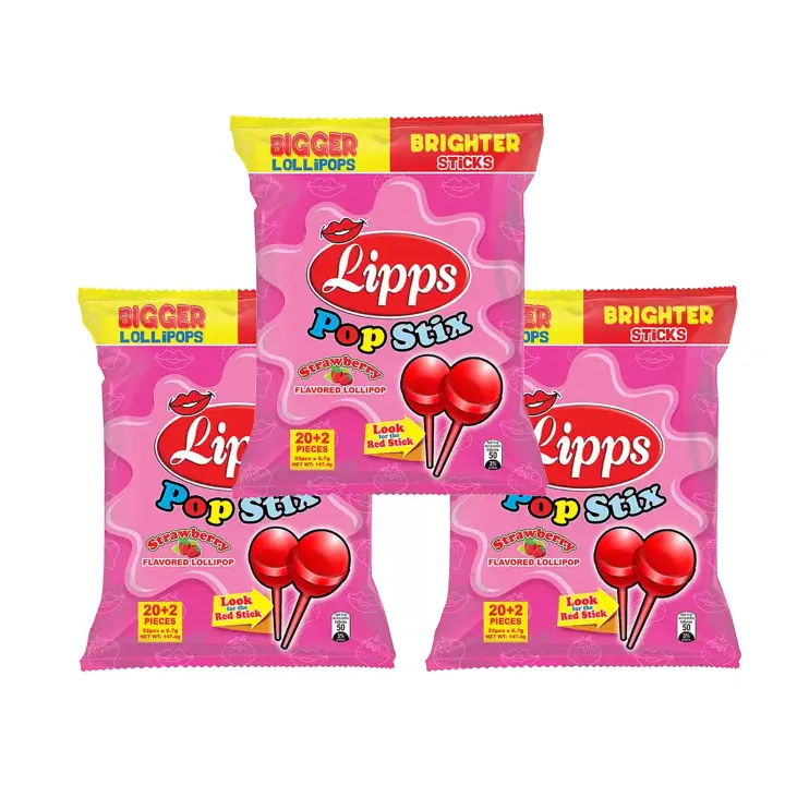 Lipps Pop Stix Strawberry 20pcs x 3 packs | Lazada PH