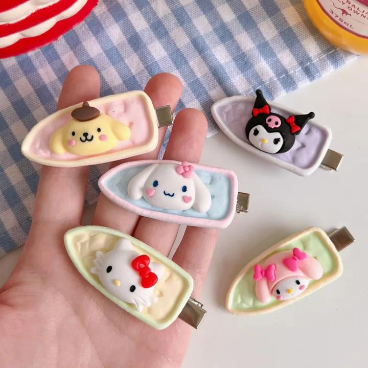 [YWYK] INS การ์ตูนครีมกิ๊บน่ารักกระต่ายลูกแมวหักผมเรียบสำหรับผู้หญิงสาวผมคลิปด้าน Duckbill คลิป ...